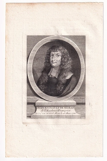 PORTRAIT XVIIIE JEAN Regnault de Segrais Caen Poésie Normandie EUR 24 ...