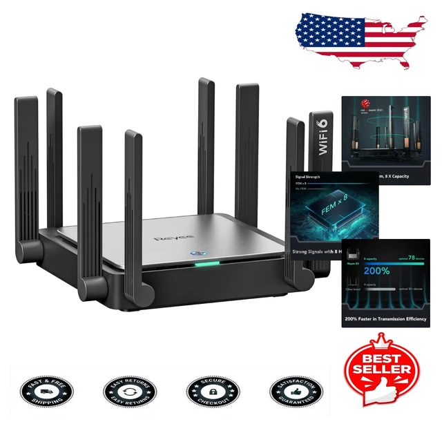 NEXT-GEN WIFI 6 Router - Dual Band, Long Range 3000 Sq. Ft. for 128 ...