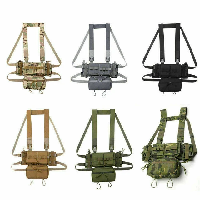 TACTICAL CHEST RIG Molle Hunting Micro Adjust Fight Chassis Modular ...