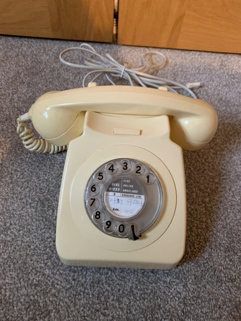VINTAGE BT CREAM Coloured Rotary Dial Telephone, Retro Prop/ Display £ ...