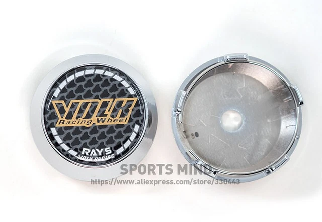 4PCS 60MM VOLK Racing Emblem Wheel Center Caps Hub Caps Rim Caps Chrome ...