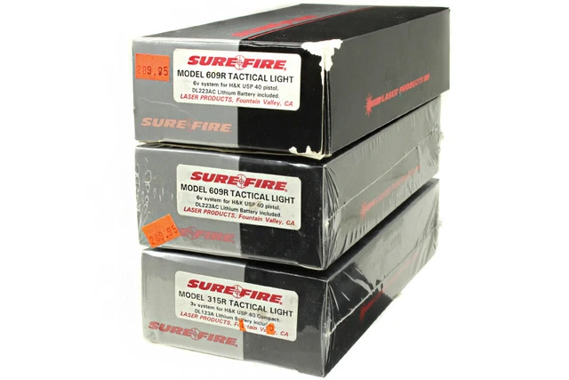 LOT OF 3 SUREFIRE Tactical Pistol Lights for H&K USP, 609R & 315R ...