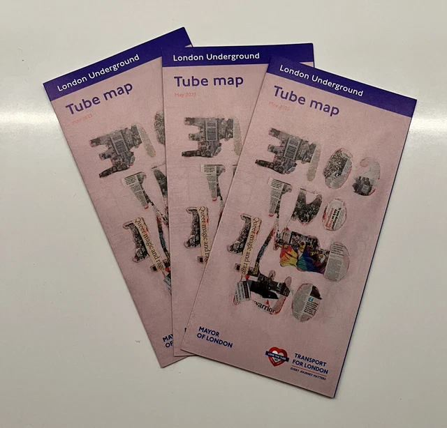 NEW! CURRENT EDITION - (3x) TFL London Underground Tube Map - May 2023 ...