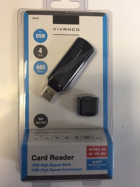 VIVANCO USB ALL in 1 Memory Card Reader Mini Micro SD XC M2 RS MMC Memory Stick £8.99 - PicClick UK