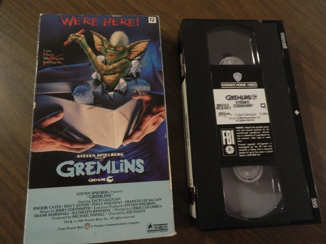 GREMLINS VHS COMEDY Horror Part 1 Spielberg 1984 Wb Gizmo Writing On ...