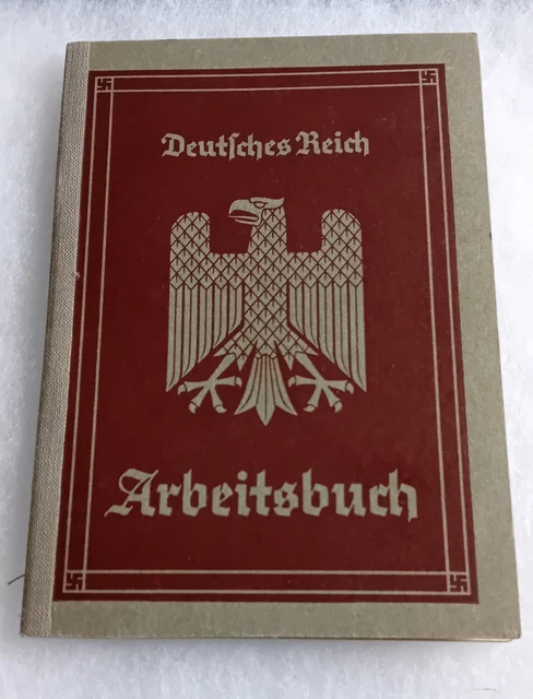 ORIGINAL WW2 GERMAN Arbeitsbuch (Employment Record) Insurance Chamber ...