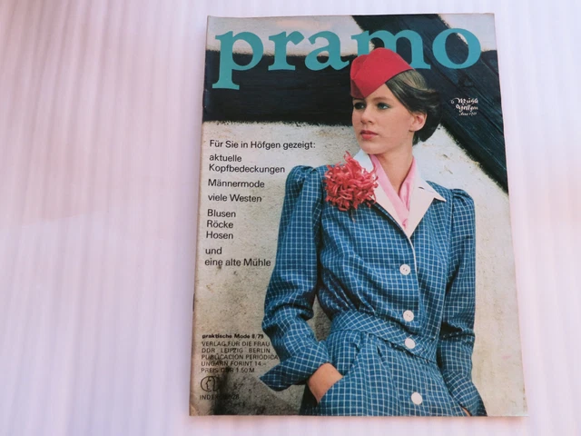 DDR PRAMO PRAKTISCHE Mode +Schnittmuster 8/1979 Weste Bluse Rock Hose ...