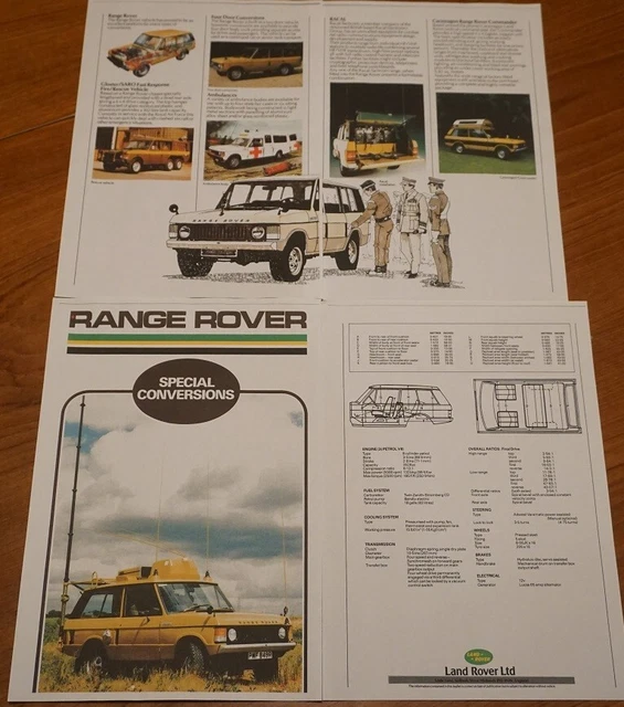 RANGE ROVER CONVERSIONS Brochure 1980 Fire Rescue Ambulance Carawagon ...