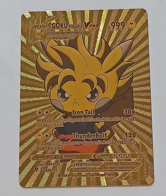 PIKACHU POKEMON VEGETA Dragon Ball Z Dbz Pika Carte Card Holo Prism ...