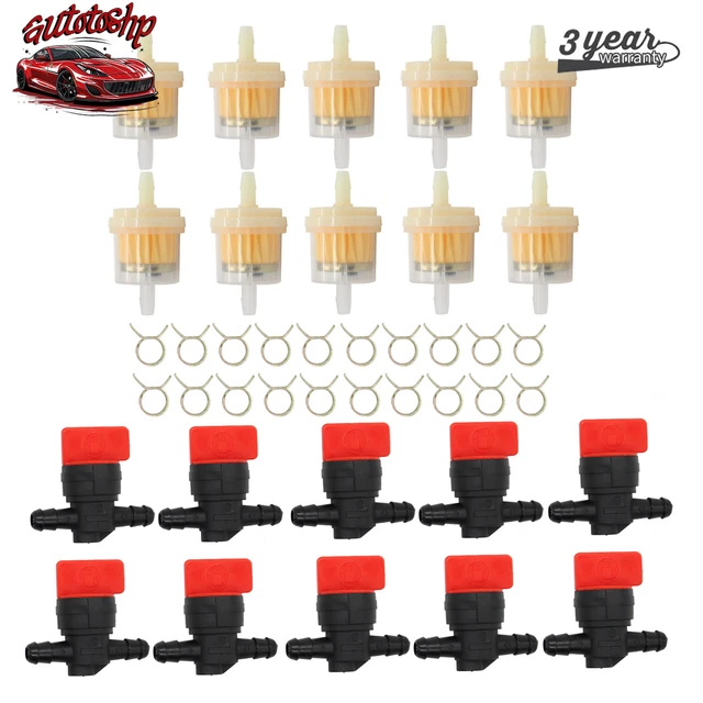 1/4& IN LINE Straight Fuel Gas Cut Shut off Valve & Fuel Filter 494768 ...