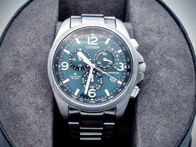 CITIZEN PROMASTER LAND Perpetual Chrono A.T Radio Controlled Green ...