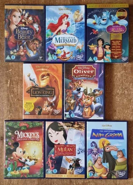DISNEY CLASSICS FILM DvD Bundle X8 Animated Childrens Movies Cert U New ...