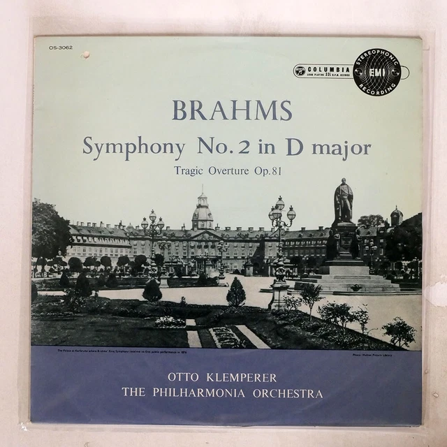 OTTO KLEMPERER BRAHMS : Symphony N°2 Columbia Os3062 Japon Couverture ...