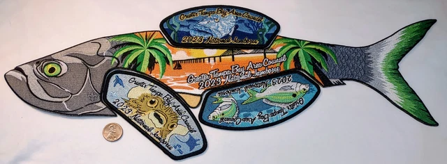 BSA GREATER TAMPA Bay Area Council Oa 89 2023 Jamboree 4-Patch Fish Art ...