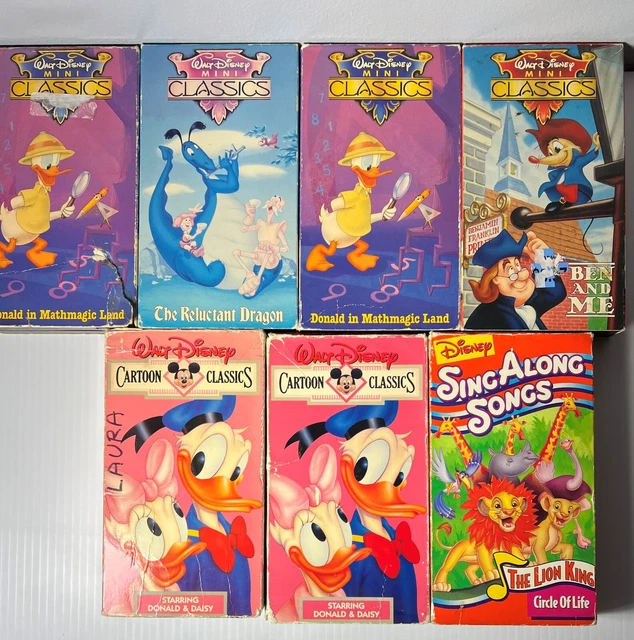 WALT DISNEY VHS Mini Classics Cartoon Classics Sing Along Songs Lot of ...