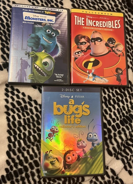 DISNEY PIXAR A Bug’s Life, Monster’s Inc., The Incredibles DVD Lot £9. ...