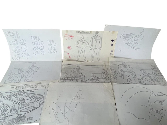 BATMAN ANIMATION VINTAGE 1960's model sheet art photocopy storyboard ...