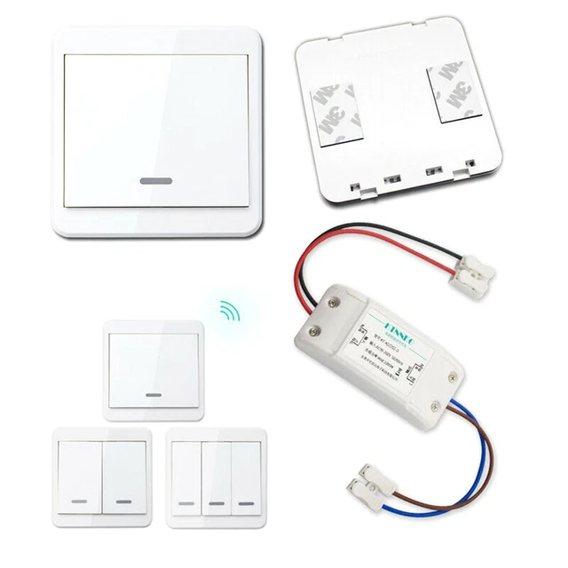 WIRELESS LIGHT SWITCH RF Remote Control Receiver Wall Mounted Smart ...