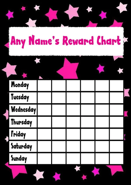 BLACK & PINK Star Sticker Reward Chart £7.95 - PicClick UK
