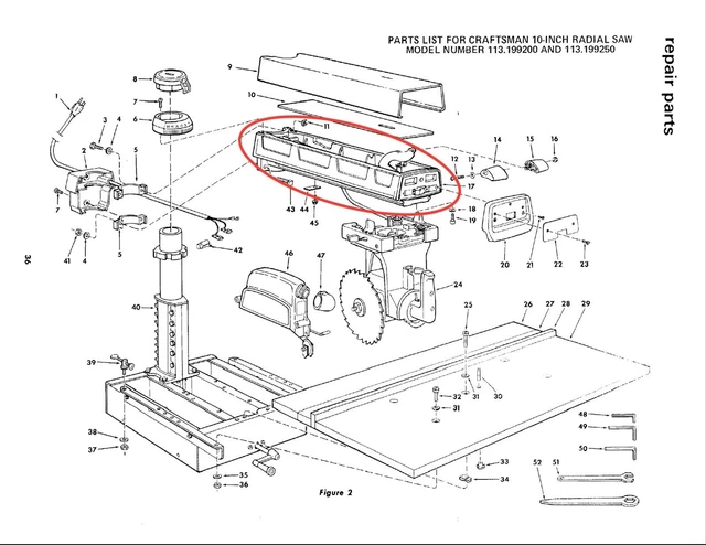 CRAFTSMAN RADIAL ARM Saw 63878 Arm Assembly Replacement Part - Genuine ...