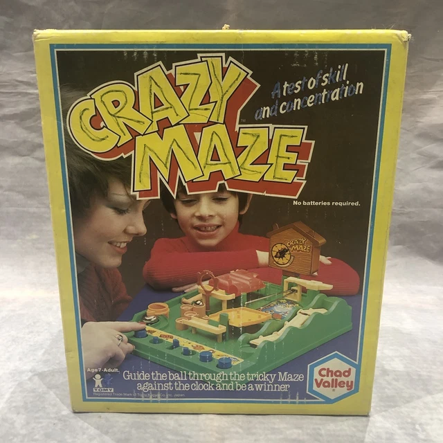VINTAGE CHAD VALLEY Crazy Maze Game Boxed Rare Tomy Screwball Scramble ...