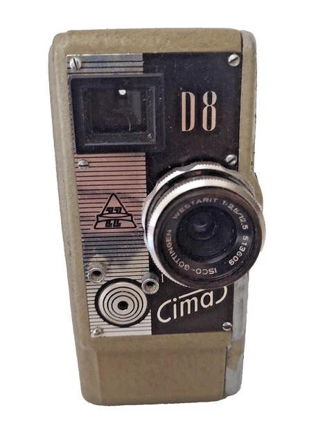 VINTAGE CINE MOVIE Camera Film Cima D8 1950s Isco Gottingen Westar Lens ...