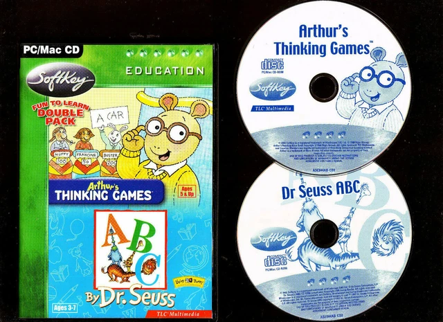ARTHUR'S THINKING GAMES & Dr Seuss Abc. Double Educational For Ages 3-7 ...