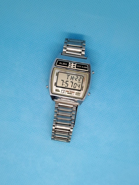 RARE VINTAGE ALBA Seiko Digital Watch TALKING WATCH Y824-5000 VOICE ALARM £90.40 - PicClick UK
