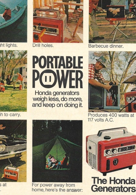 1969 HONDA PORTABLE Generator Print Ad, Model E-300, 1500 Watt Unit ...