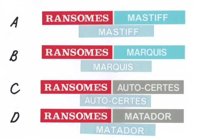 RANSOMES VINTAGE MOWER 1960s Marquis, Auto-Certes, Mastiff, Matador ...