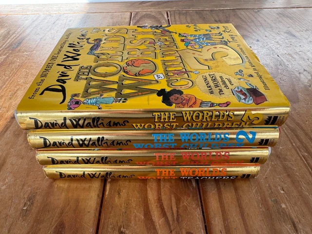 DAVID WALLIAMS THE Worlds Worst Book Set 1 2 3 & Teachers Book Bundle ...