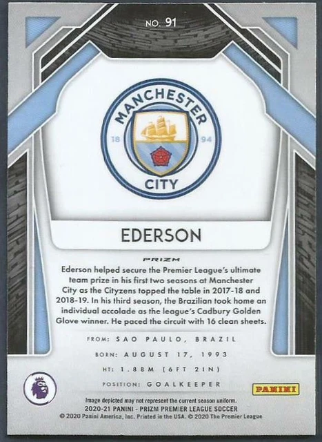 PANINI PRIZM PREMIER League-2020-21- #091-Manchester City-Ederson EUR 1 ...