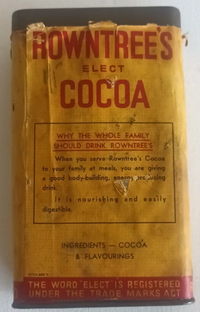 RARE VINTAGE ROWNTREE'S Cocoa Tin 1940's/50's. £10.07 - PicClick UK