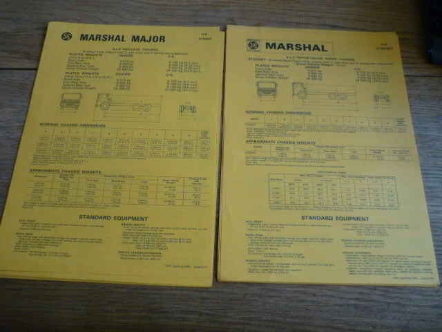 LEYLAND MARSHALL AND Marshall Major Spec Sheet " Brochures" (2) £4.99 ...