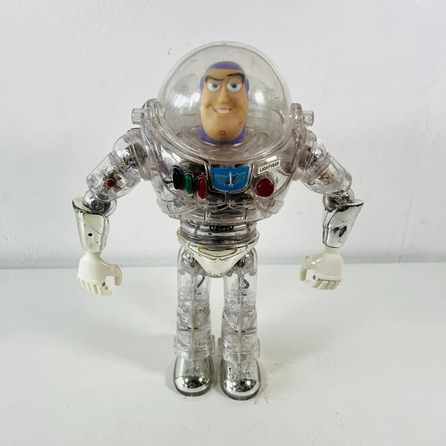INTERSTELLAR BUZZ LIGHTYEAR Toy Story Figure Thinkway Rare Clear ...