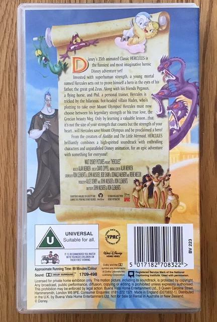 DISNEY’S HERCULES VHS Tape £5.45 - PicClick UK