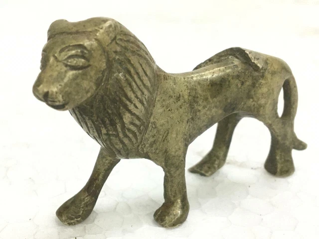 VINTAGE ANTIQUE RARE Hand Brass Lion Unique Figure / Statue, For Home ...