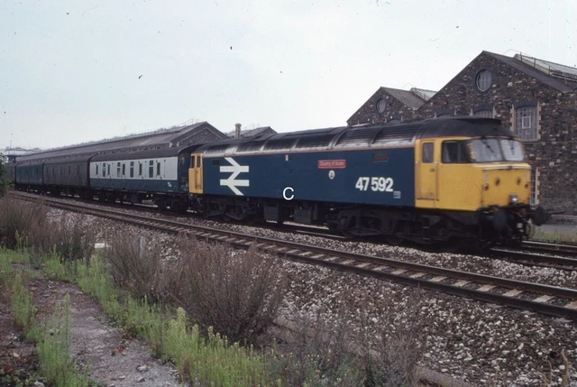 35MM SLIDE BRITISH Railway Br Class 47 - 47592 At Swindon 1990 £3.49 ...