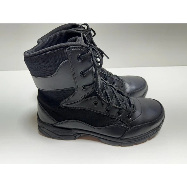 INTERCEPTOR MEN’S LEATHER Black Tactical Boots Size 11 ASTMF2413-18 ...