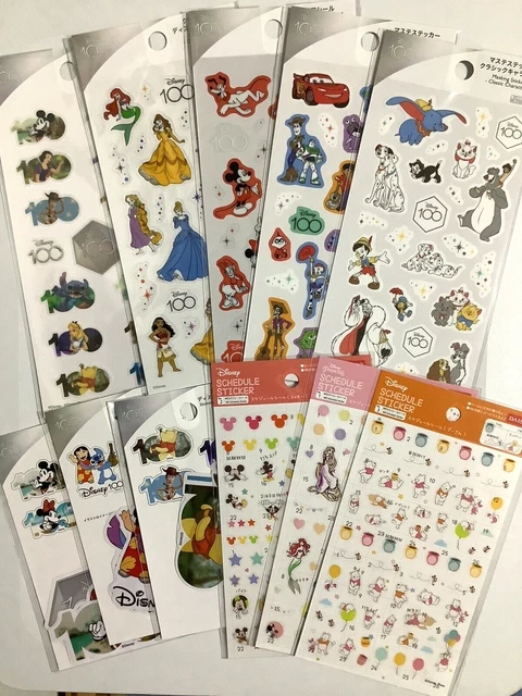 DISNEY 100TH ANNIVERSARY Character Sticker Set and Disney Schedule ...