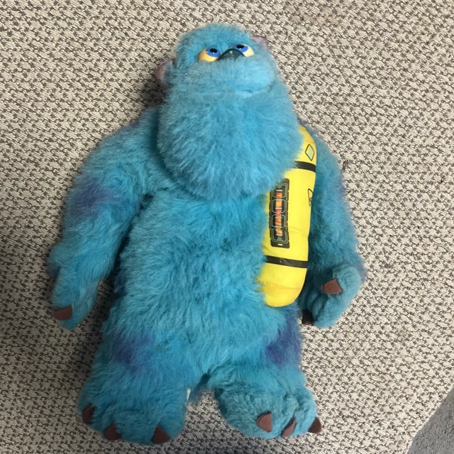 DISNEY PIXAR MONSTERS Inc Sulley Plush Toy Hasbro 2000 Talking Canister ...