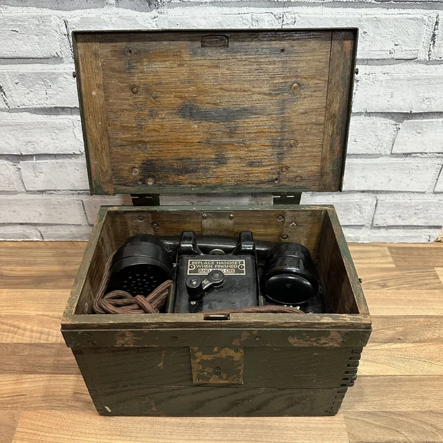 VINTAGE WW2 BRITISH Military Field Telephone Set F $103.27 - PicClick