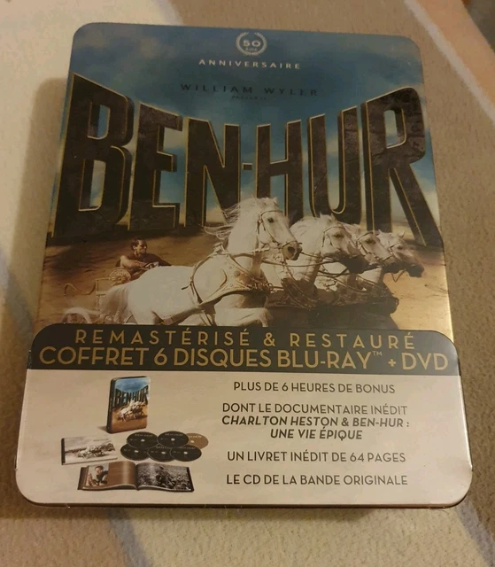 BEN HUR RARE 50th Anniv Bluray DVD CD 6 Disc Steelbook French Import ...