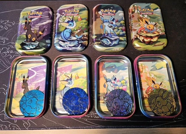 POKEMON PRISMATIC EVOLUTIONS Empty Mini Tins x4 - Stickers, Coins and ...