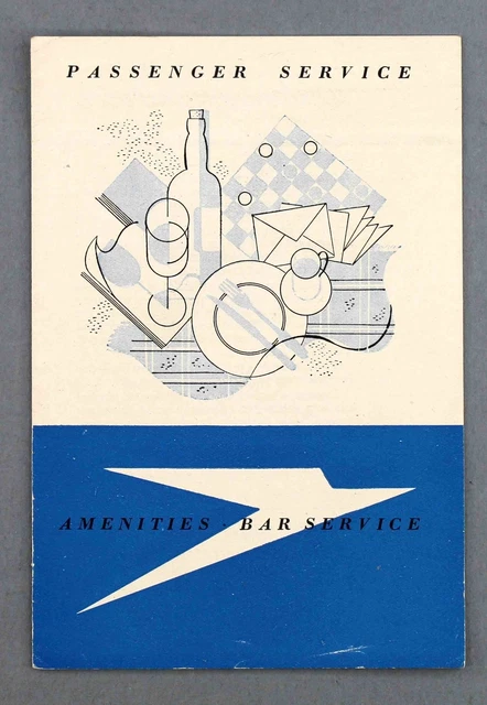 BOAC PASSENGER AMENITIES Bar Service Vintage Airline Menu B.o.a.c. 1951 ...