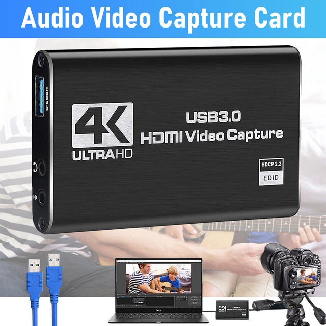 4K AUDIO VIDEO Capture Card, USB 3.0 HDMI Video Capture Device Full HD ...