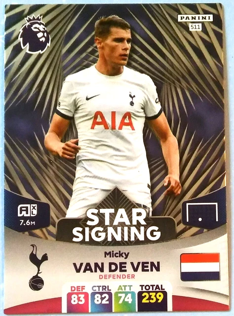 ADRENALYN XL PL 2023/24 Star Signing card Micky Van De Ven of Tottenham ...