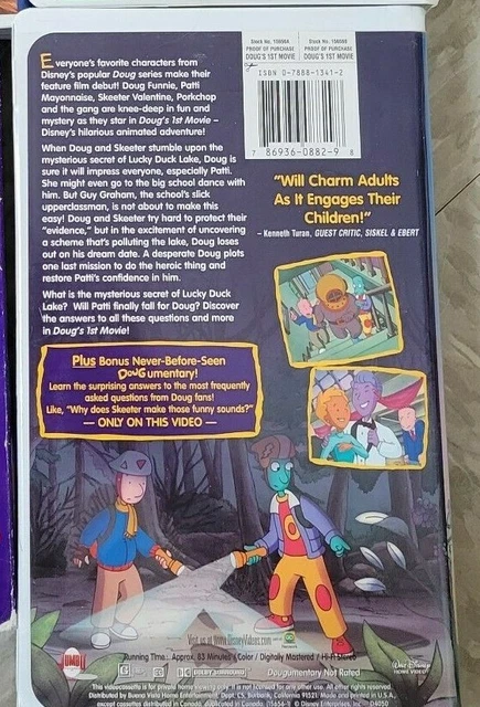 DOUG'S 1ST MOVIE Vhs Video Tape Walt Disney Animated Movie JIM JINKINS ...
