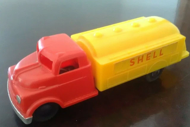 1950'S VINTAGE PLASTIC FRICTION DRIVE SHELL PETROL / GASOLINE TANKER ...