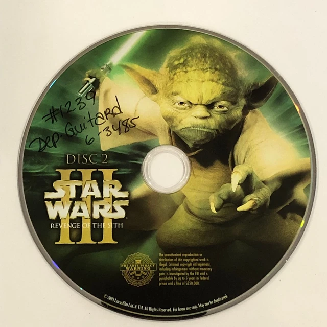 STAR WARS EPISODE III Revenge of the Sith Disc 2 DVD 2005 Lucasfilm ...